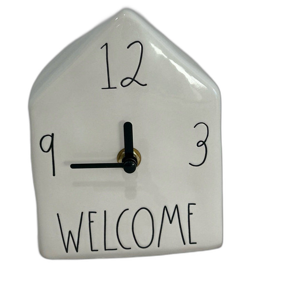 Rae Dunn | Kitchen | Rae Dunn Ceramic House Clock Welcome White Black ...